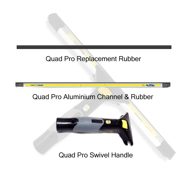 Eureka Quad Pro Squeegee Swivel Handle Window Cleaning