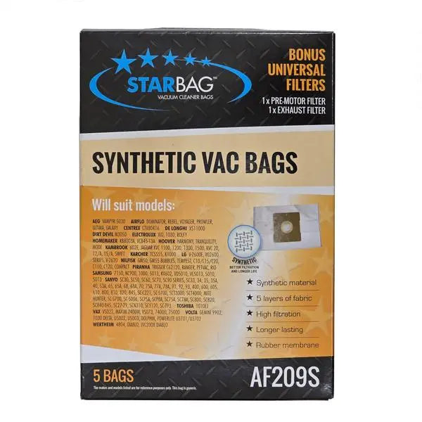 Starbag AF209S Synthetic Vacuum Cleaner Bags